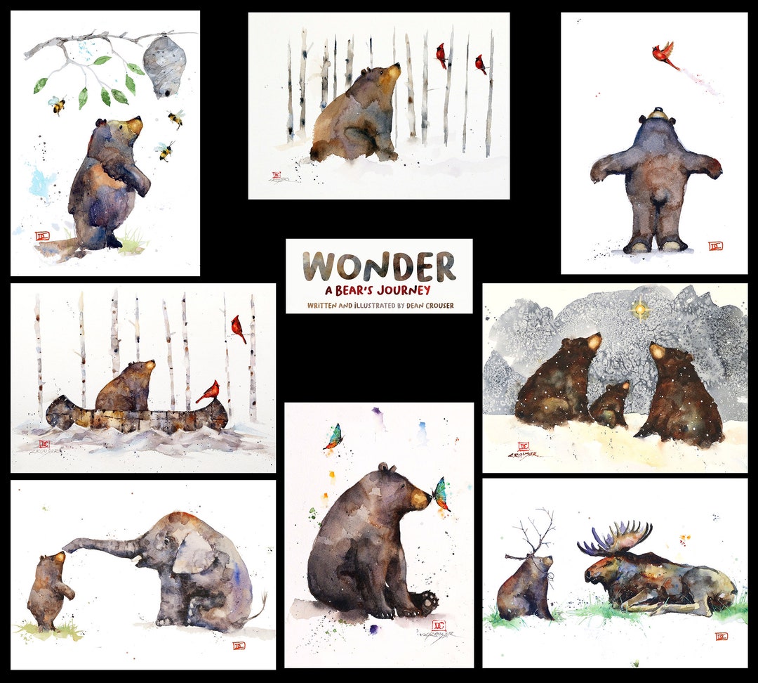 Dean Crouser Bear Art Greeting Cards - 'wonder' Book Set - Etsy
