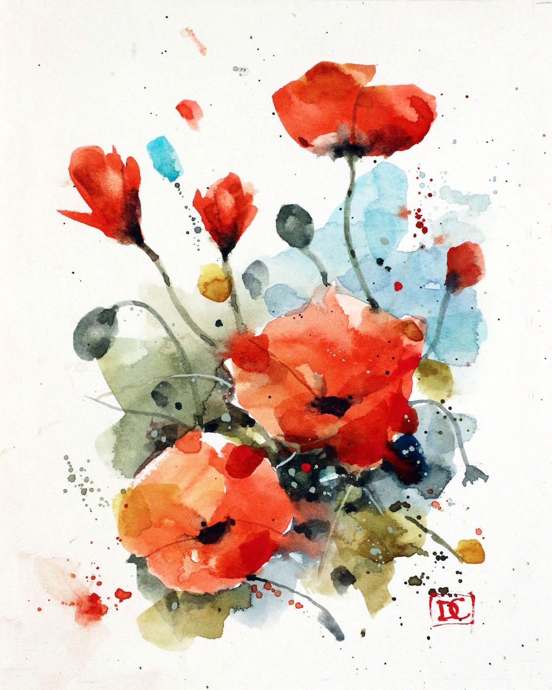POPPY Watercolor Floral Poppies Print by Dean Crouser - Etsy
