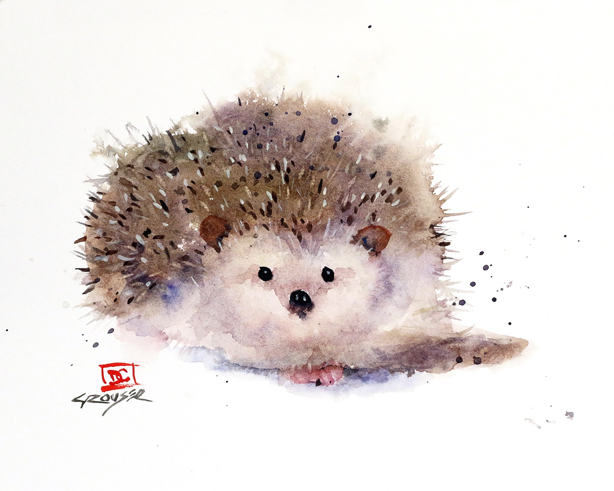 Digital Prints hedgehog gift watercolour mini print Hedgehog print cute ...