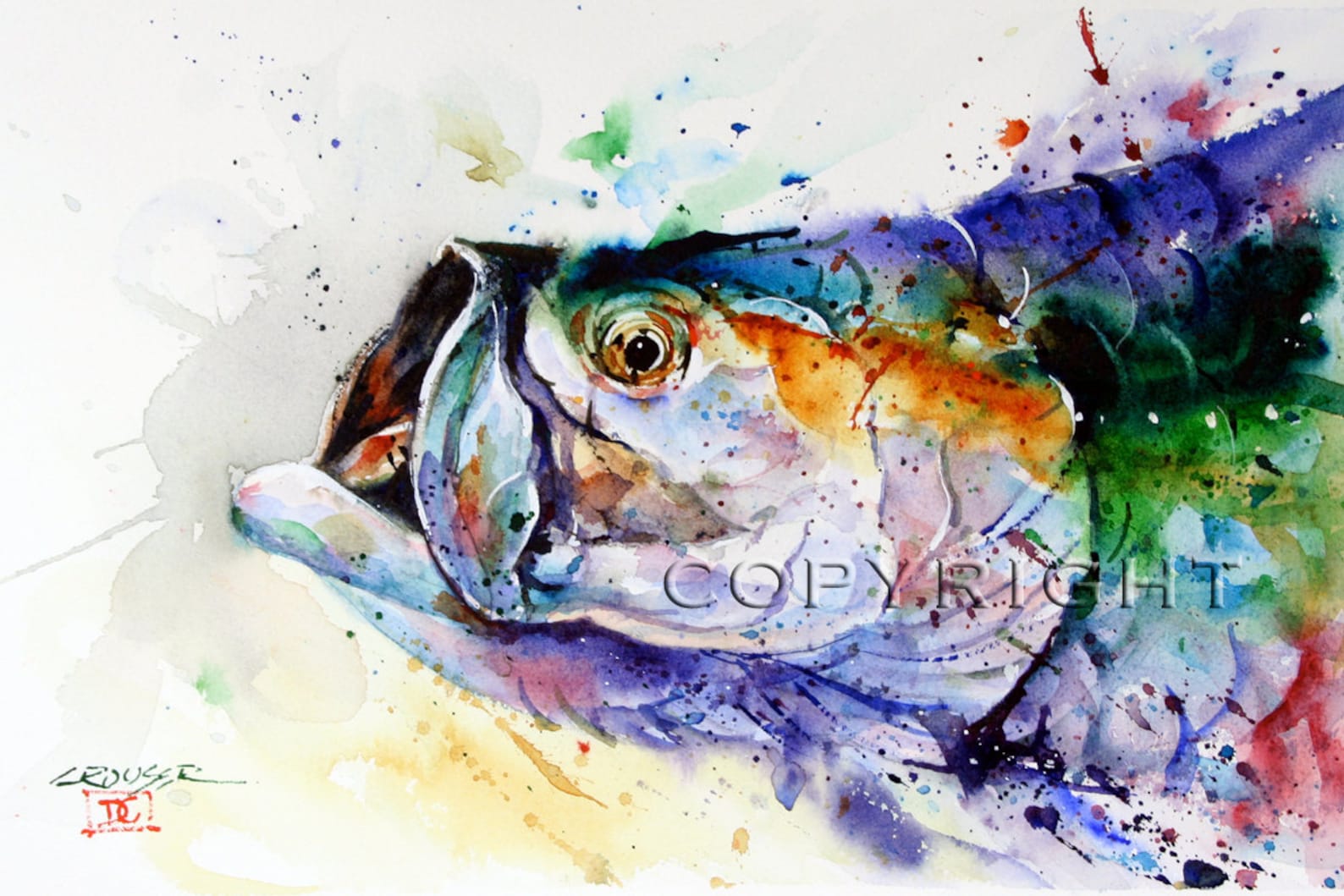 TARPON Watercolor Print Fish Art Painting by by Dean Crouser - Etsy