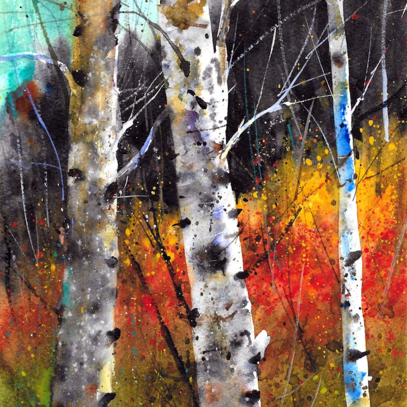Watercolor Tree Birch - Etsy