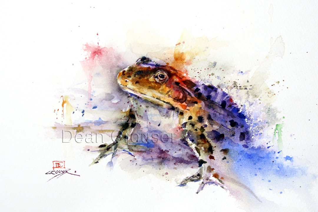 BULLFROG Watercolor Frog Print by Dean Crouser - Etsy