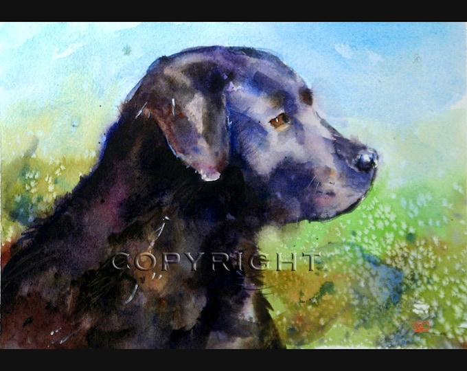 BLACK LAB Watercolor Print by Dean Crouser - Etsy