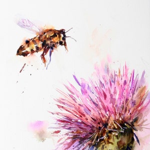 BEE and CLOVER Watercolor Print, Bee Art by Dean Crouser - Etsy