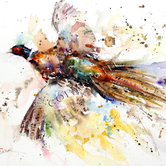 Watercolor Bird Abstract