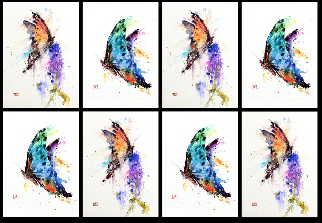 Butterfly Watercolor Art Greeting Cards - Dean Crouser Set of 8 - Etsy