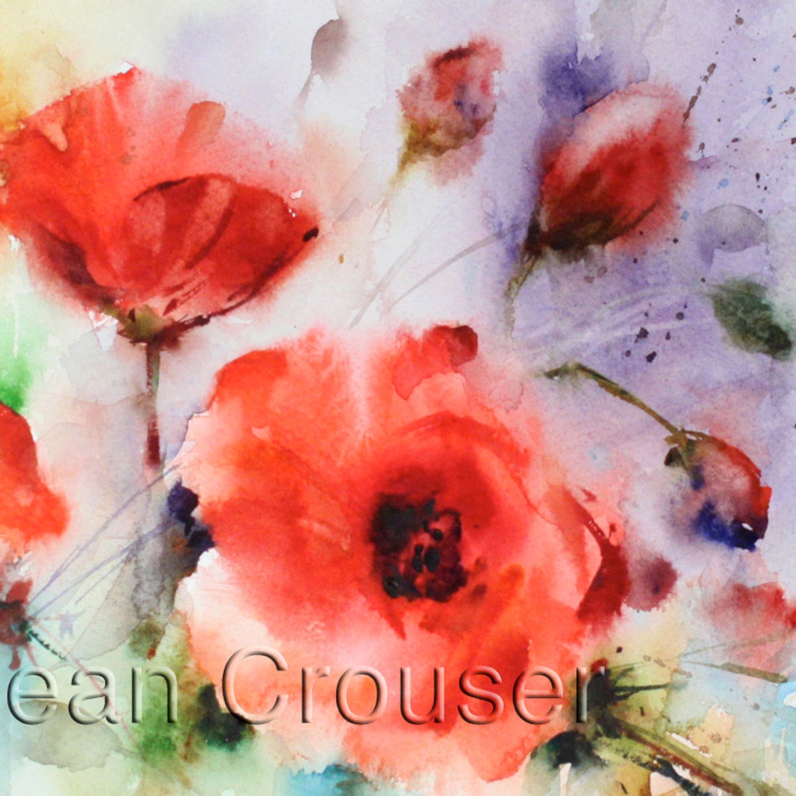 POPPY Flower Watercolor Print by Dean Crouser - Etsy