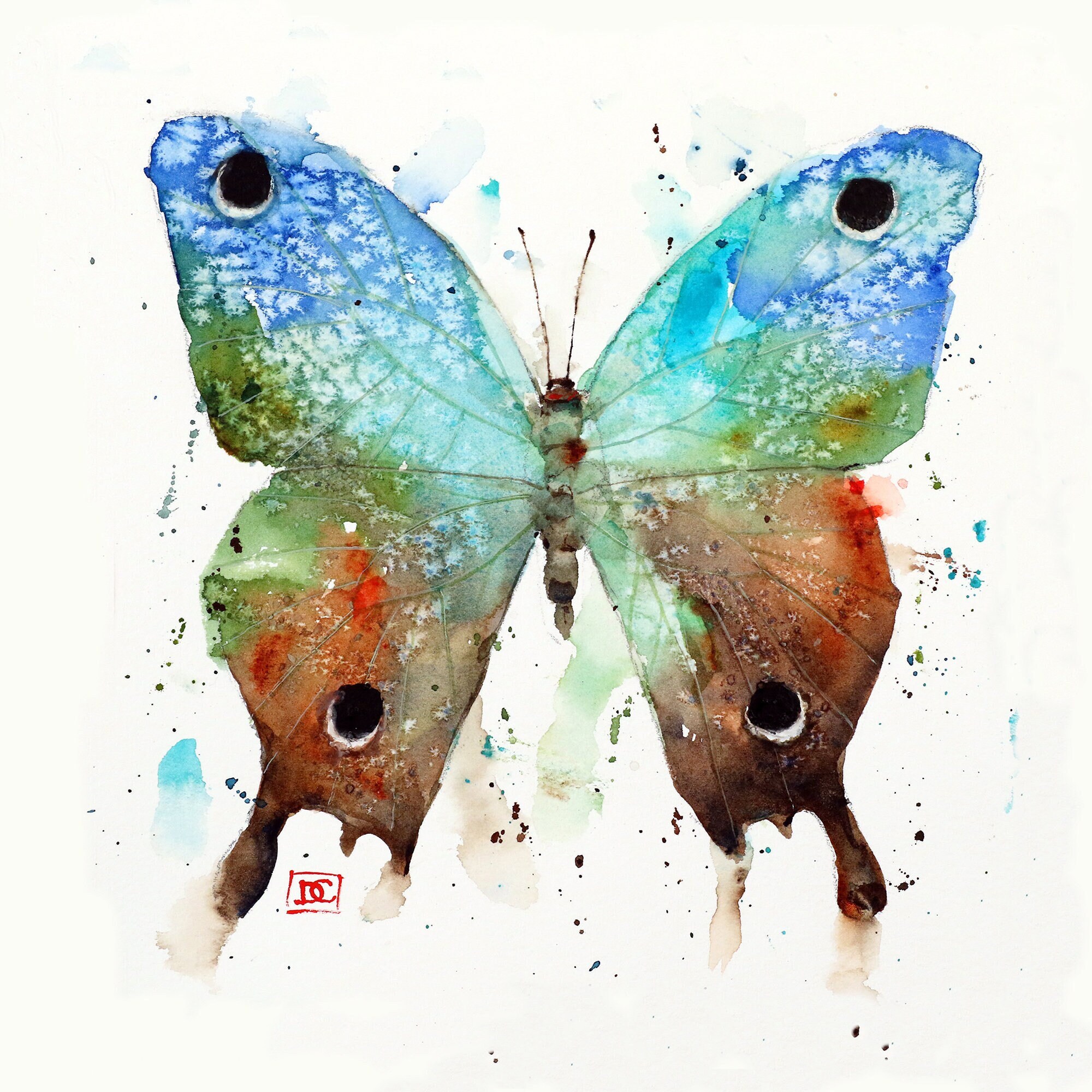 BUTTERFLY COLORFUL Watercolor Print by Dean Crouser - Etsy