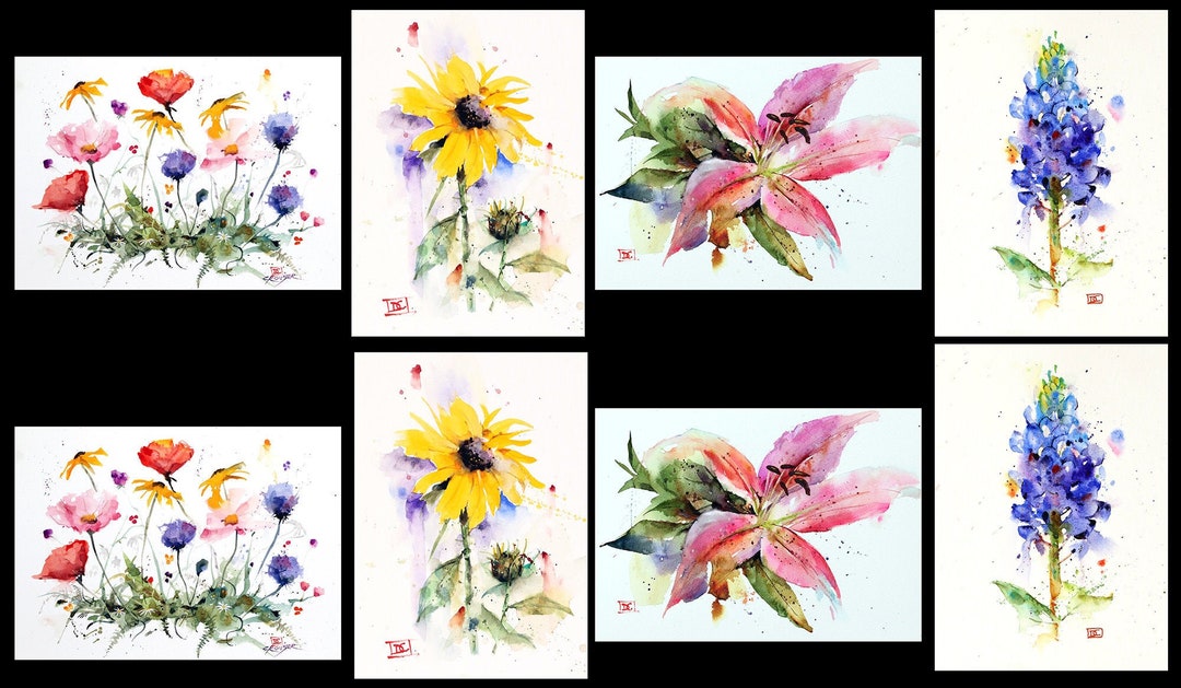 VIBRANT FLOWERS Nature Inspired Greeting Cards by Dean Crouser, Set of ...