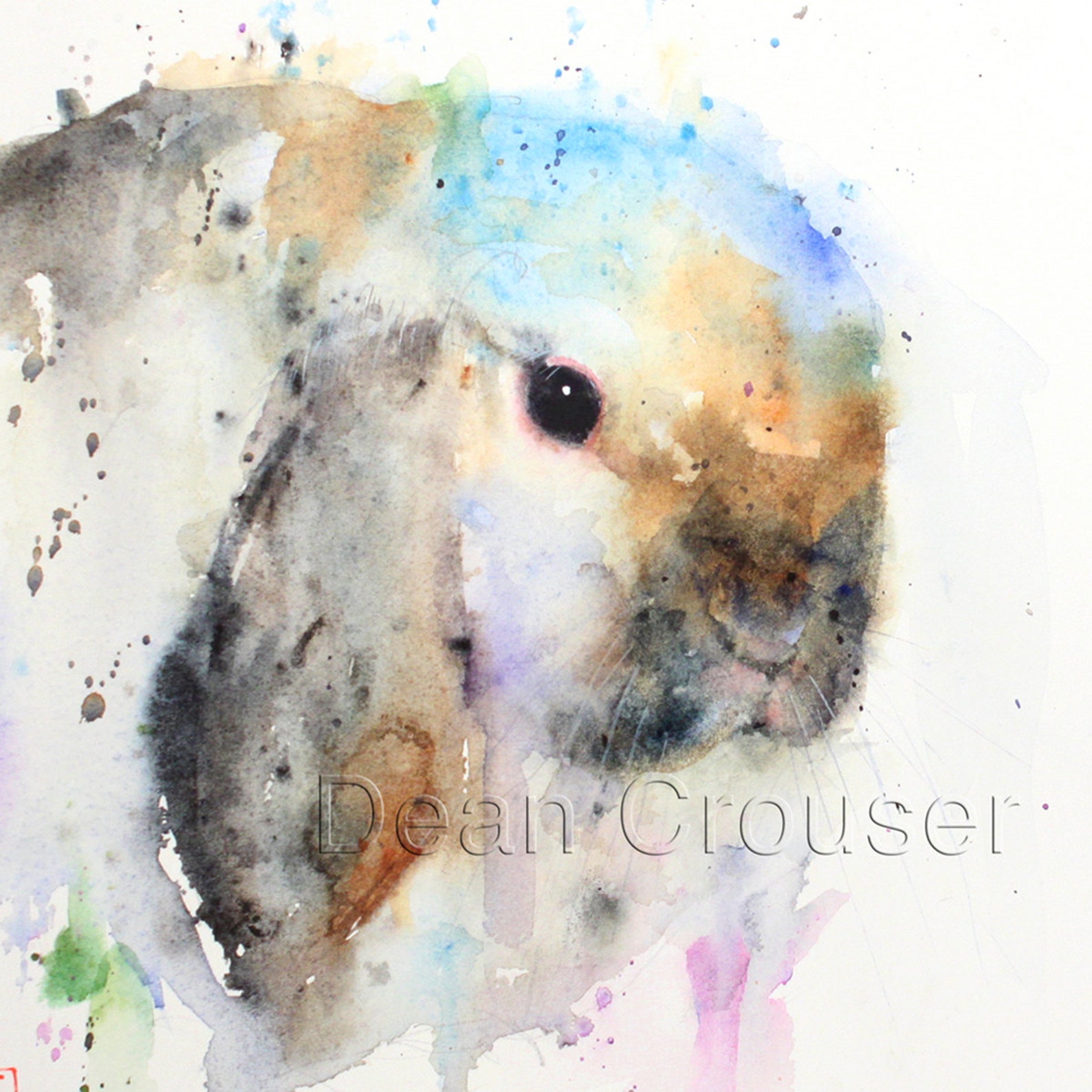 BUNNY Watercolor Print Rabbit Painting Rabbit Art by Dean | Etsy