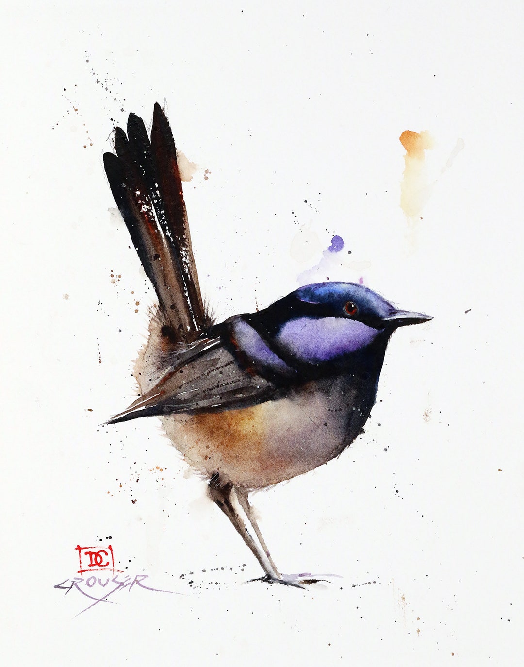 VIOLET SONGBIRD Watercolor Bird Print by Dean Crouser - Etsy