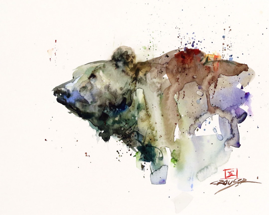 BEAR Abstract Colorful Watercolor Animal Art Print by Dean Crouser - Etsy