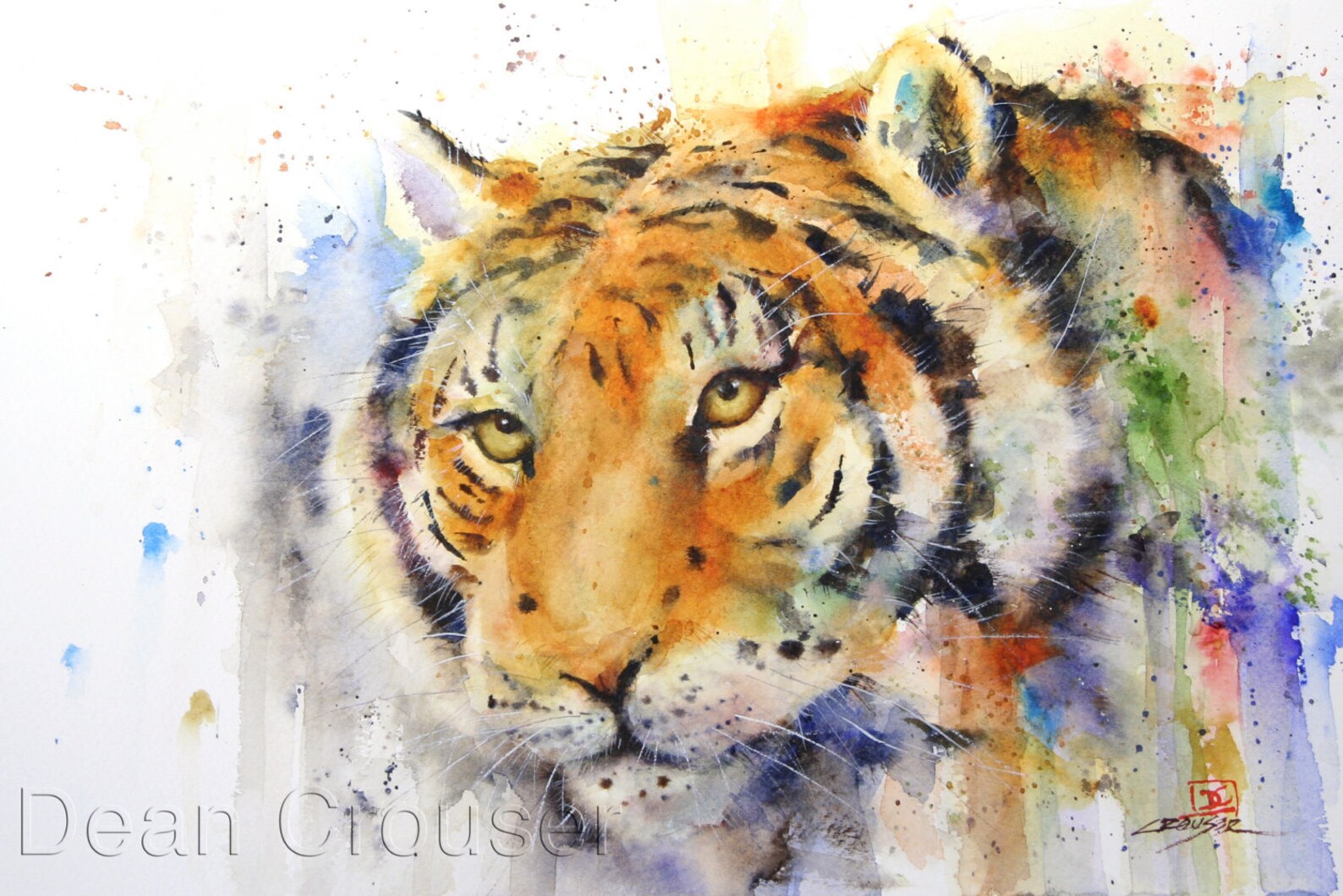 TIGER Watercolor Zoo Animal Print by Dean Crouser - Etsy