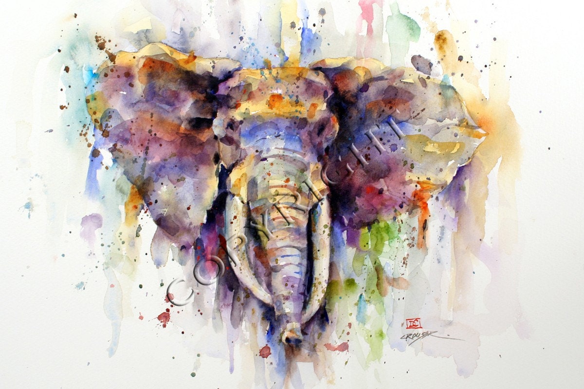 Watercolor Animals Abstract