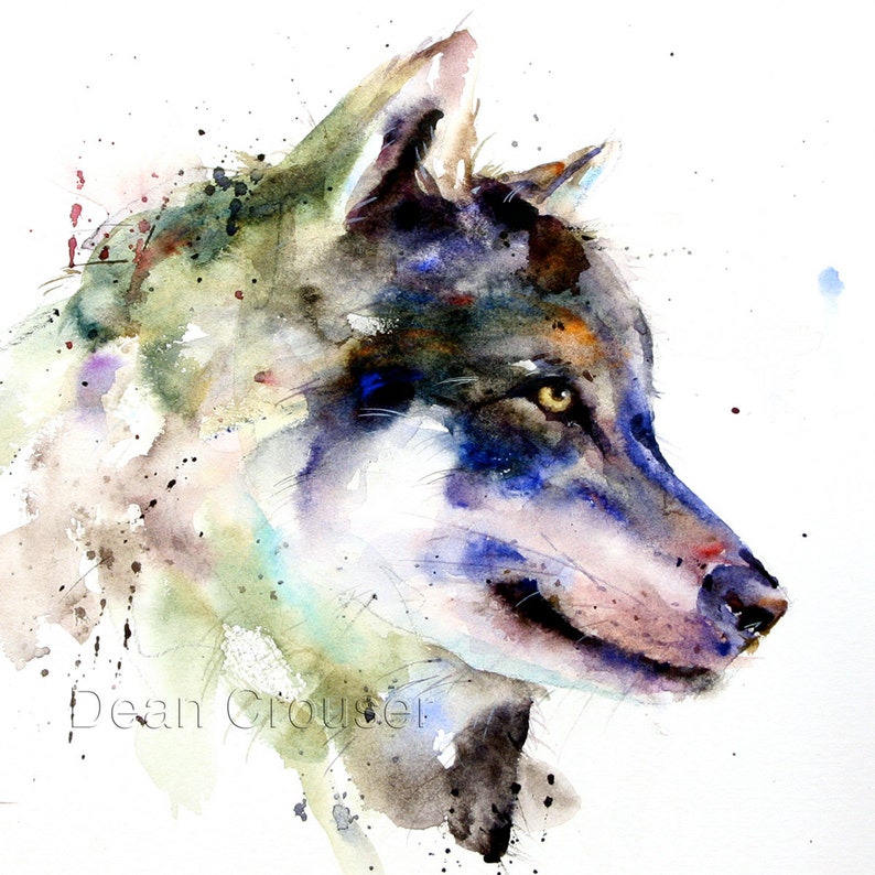 WOLF Watercolor Print Wolf Painting Wolf Art by Dean - Etsy Canada