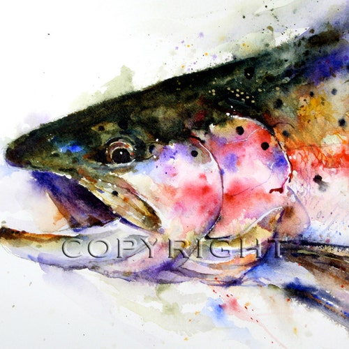 TROUT Watercolor Fish Print by Dean Crouser | Etsy