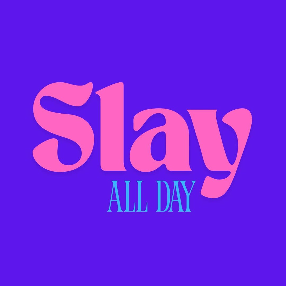 Slay All Day Printable Sticker – Positive Quote Digital Download for ...