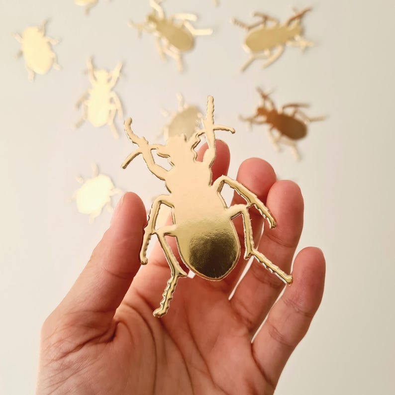 Gold Beetle Wall Art, Beetle Wall Decal, Beetle Sticker, Bug Wall Art ...