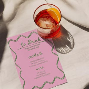 Aesthetic Dinner Party + Drinks Menu | Editable Birthday Printable ...
