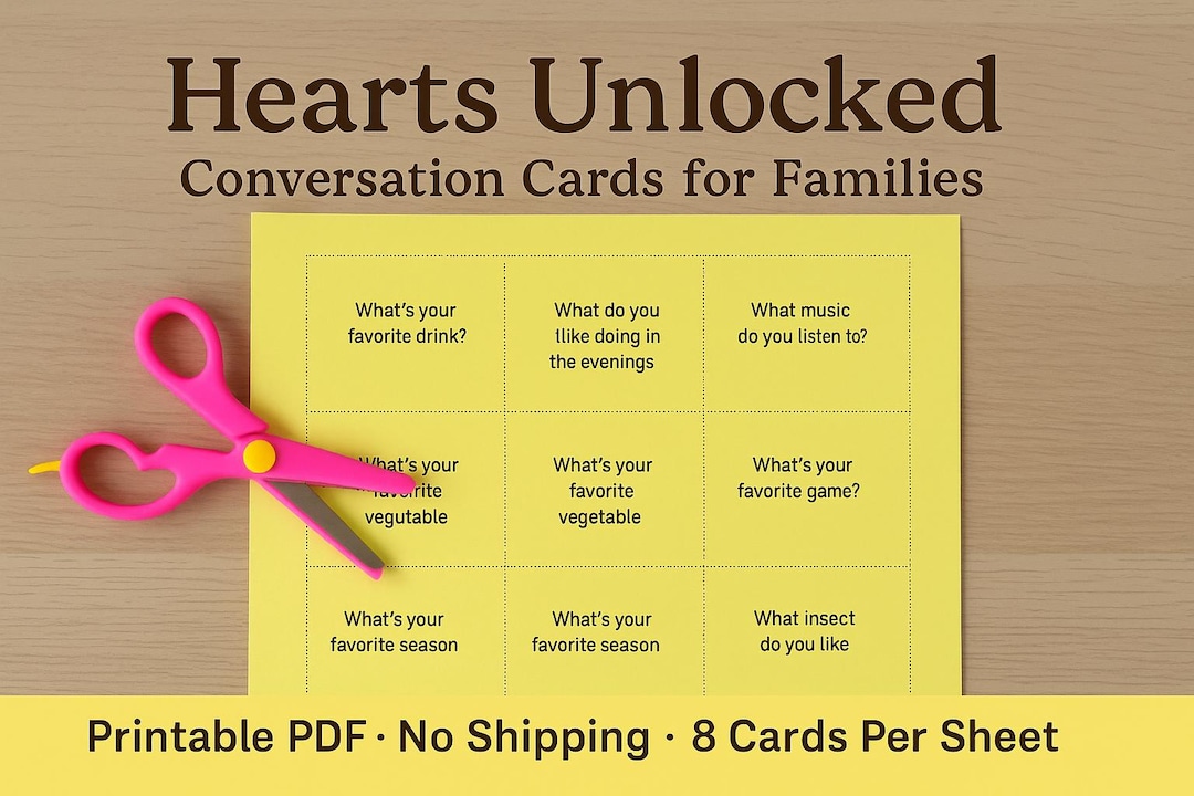 Conversation Cards for Kids/ Family Question Cards/ Talking Cards for ...