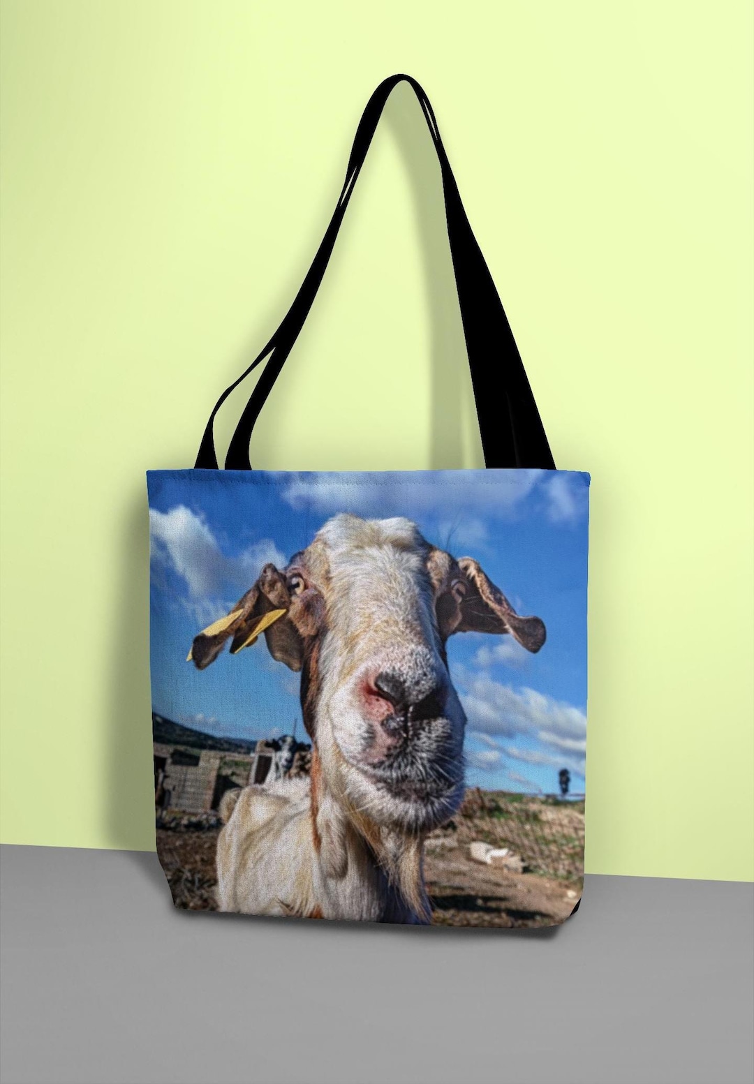 Funny Goat Graphic Canvas Tote Bag, Farm Animal Lover Gift - Etsy