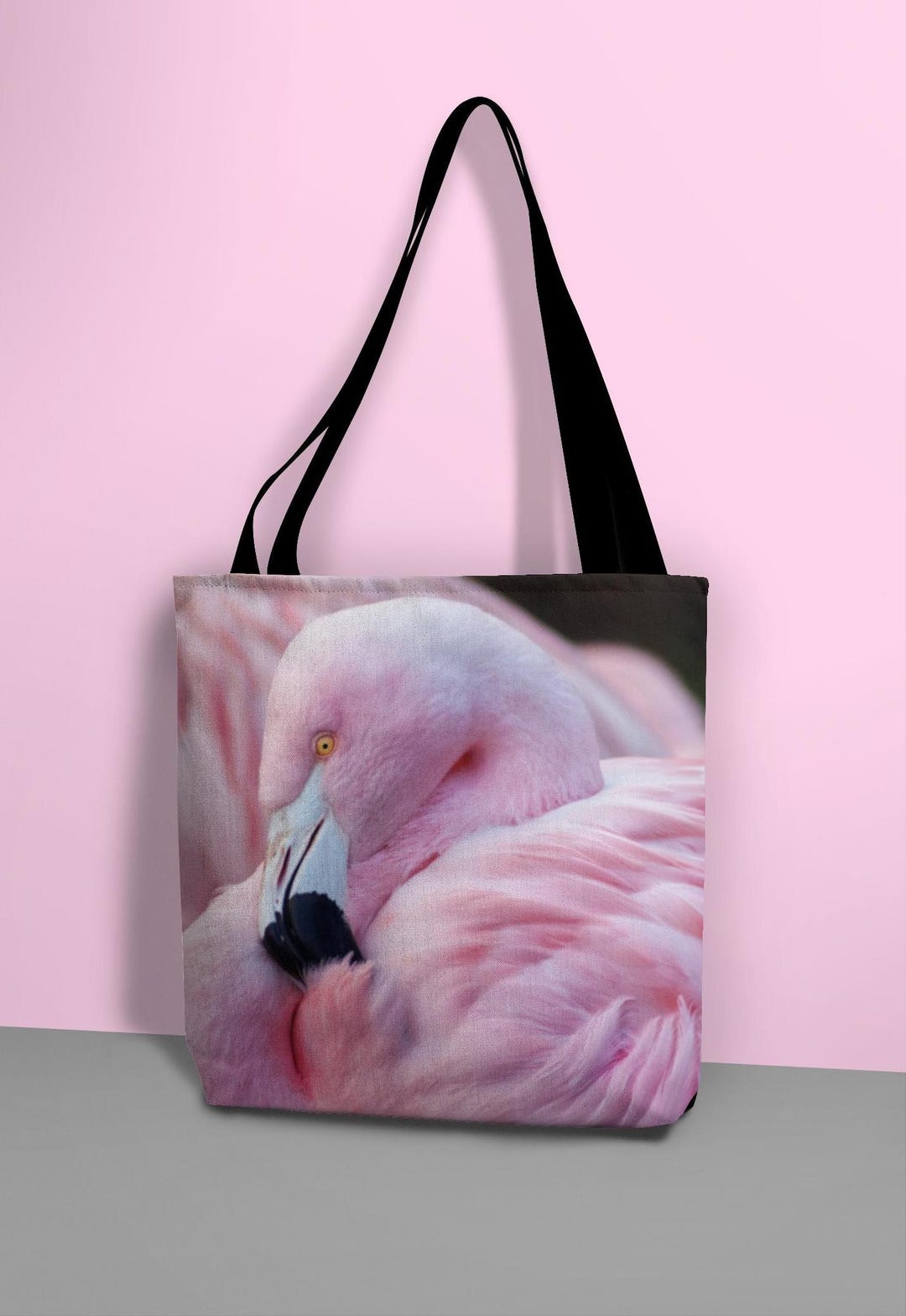 Pink Flamingo Close-up Canvas Tote Bag, Bird Lover Gift - Etsy