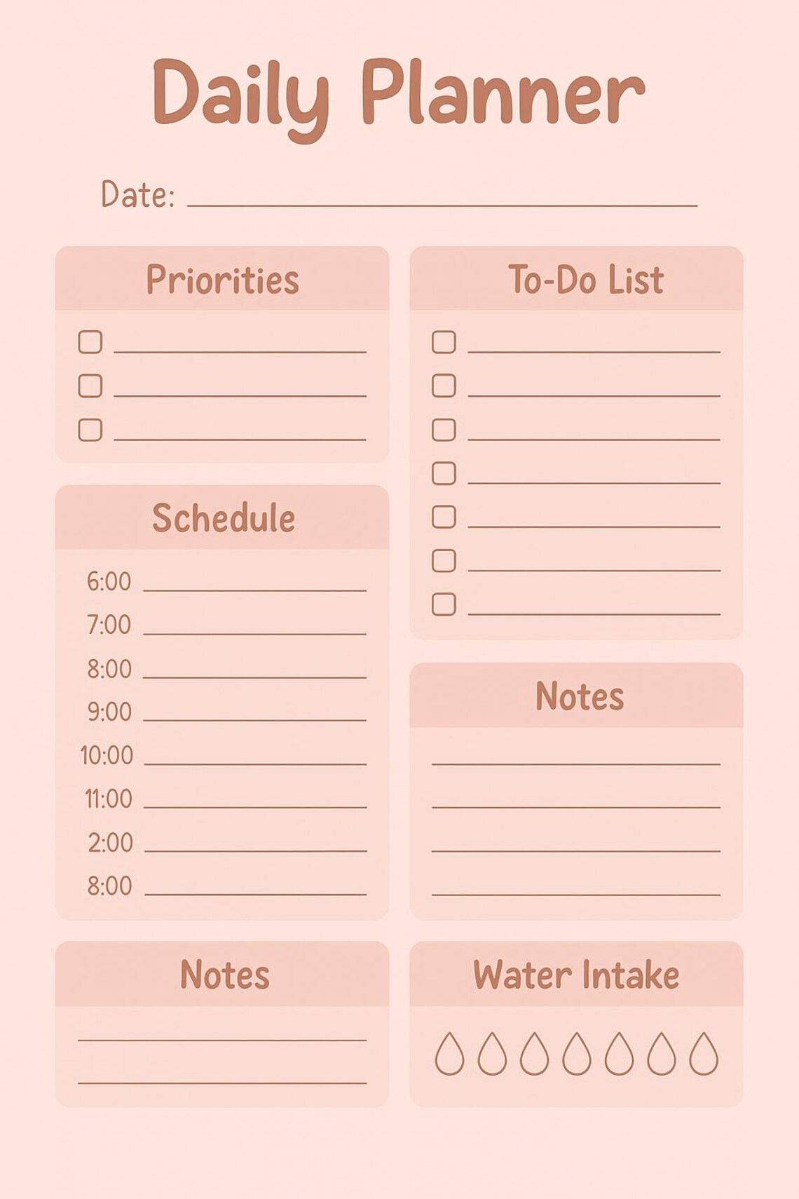 Daily Printable Planner - Etsy