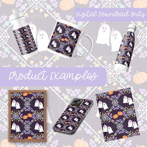 Girly Ghosts Seamless Pattern, Cute Halloween Digital Paper (PNG) - Etsy