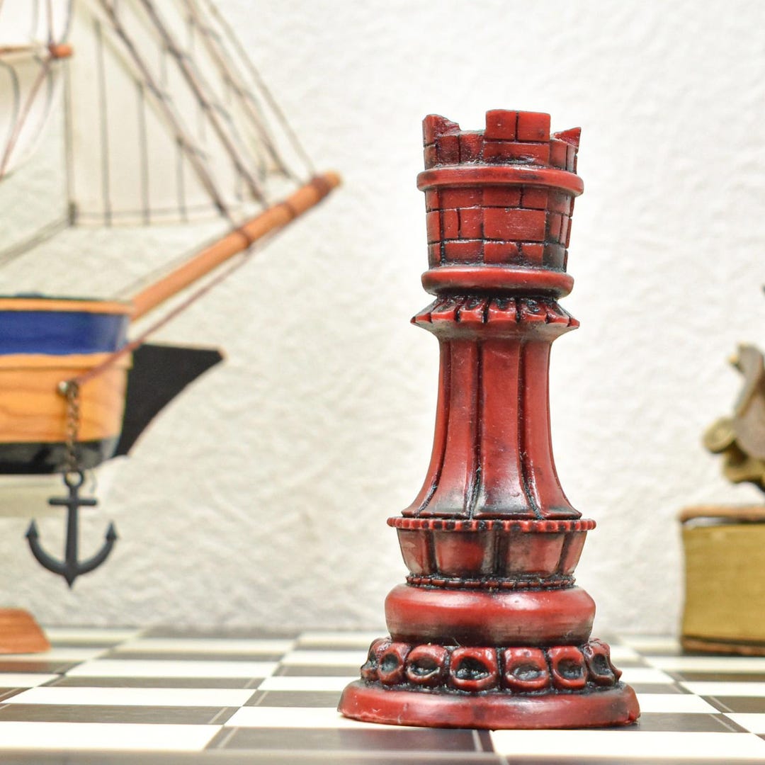 Vintage Lionheart RED ROOK Chess Piece Castle Tower Deco Gift Figurine ...