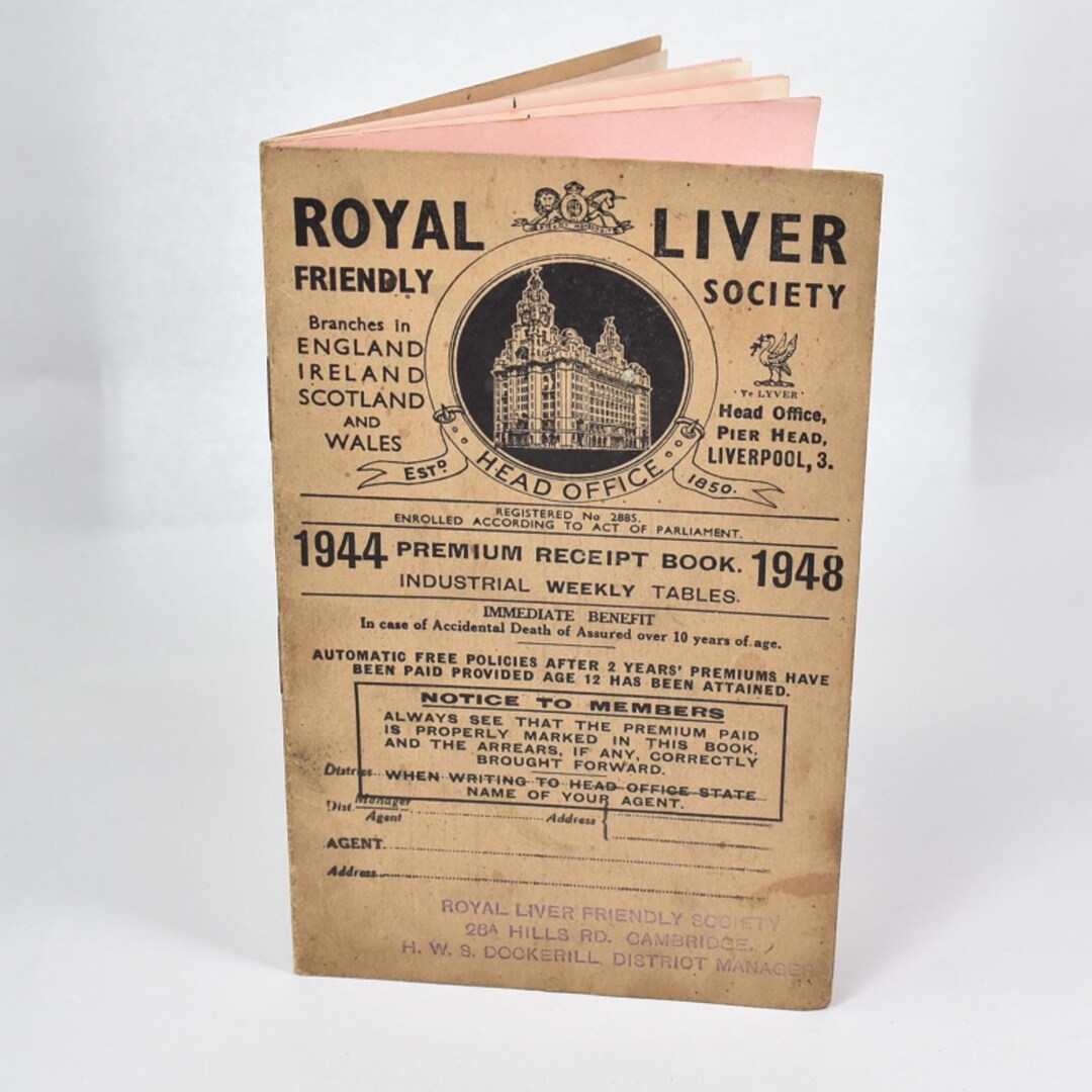 Vintage Royal Liver Receipt Book: Cambridge Post-war Family Finances - Etsy