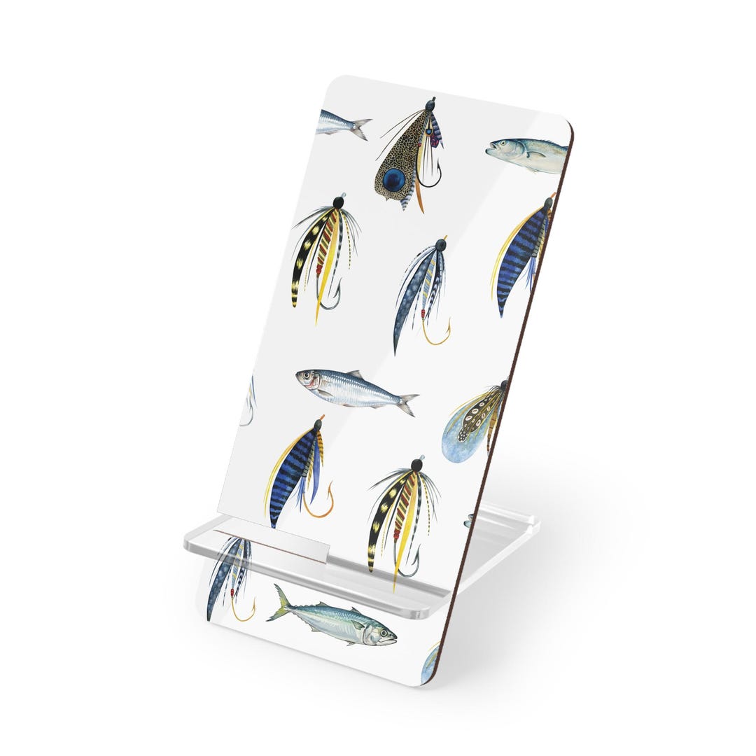 Fishing Lures Pattern Mobile Display Stand for Smartphones | Angler ...