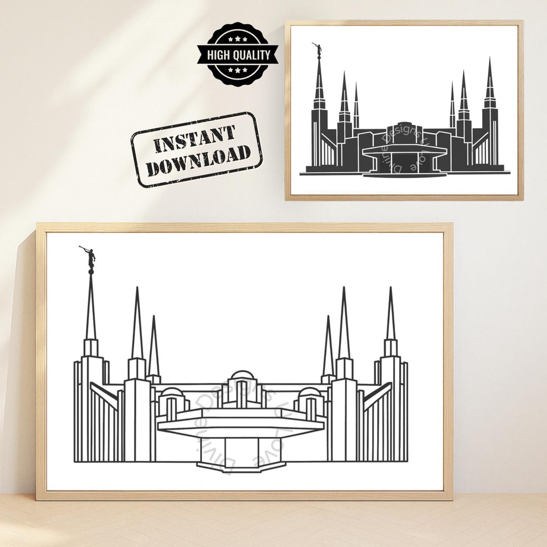 Portland Oregon Temple SVG, PNG File | LDS Silhouette Wall Art (digital ...
