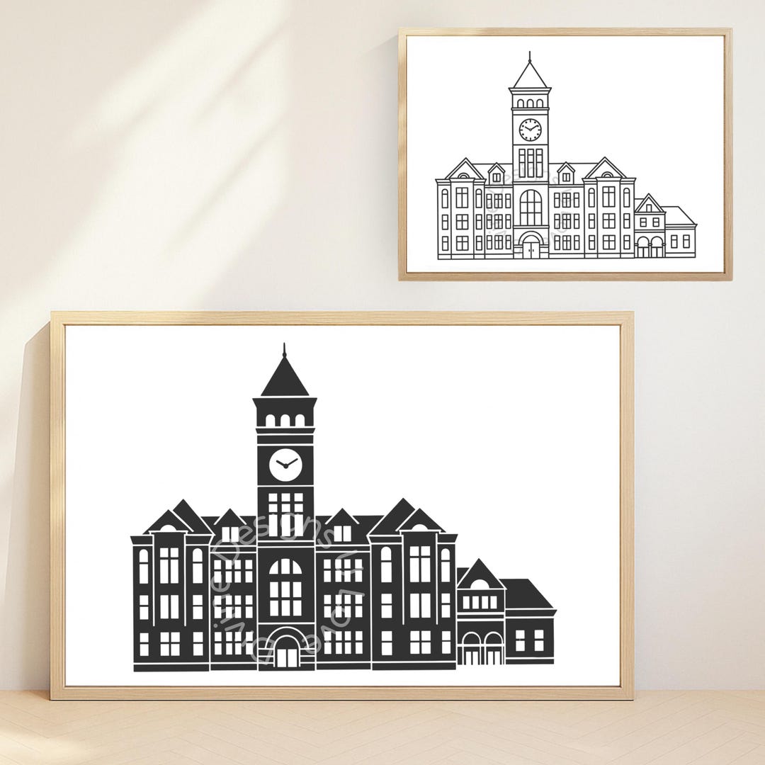 Tillman Hall Clemson University Art: SVG, PNG Wall Art (digital ...