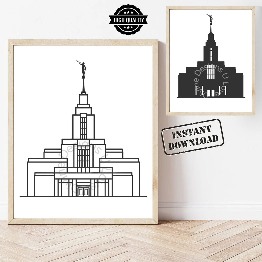 Draper Utah Temple Line Art SVG PNG, LDS Wall Art (digital Download) - Etsy