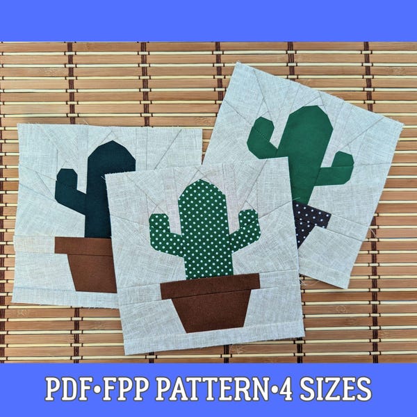 Cactus Quilt Block - Etsy