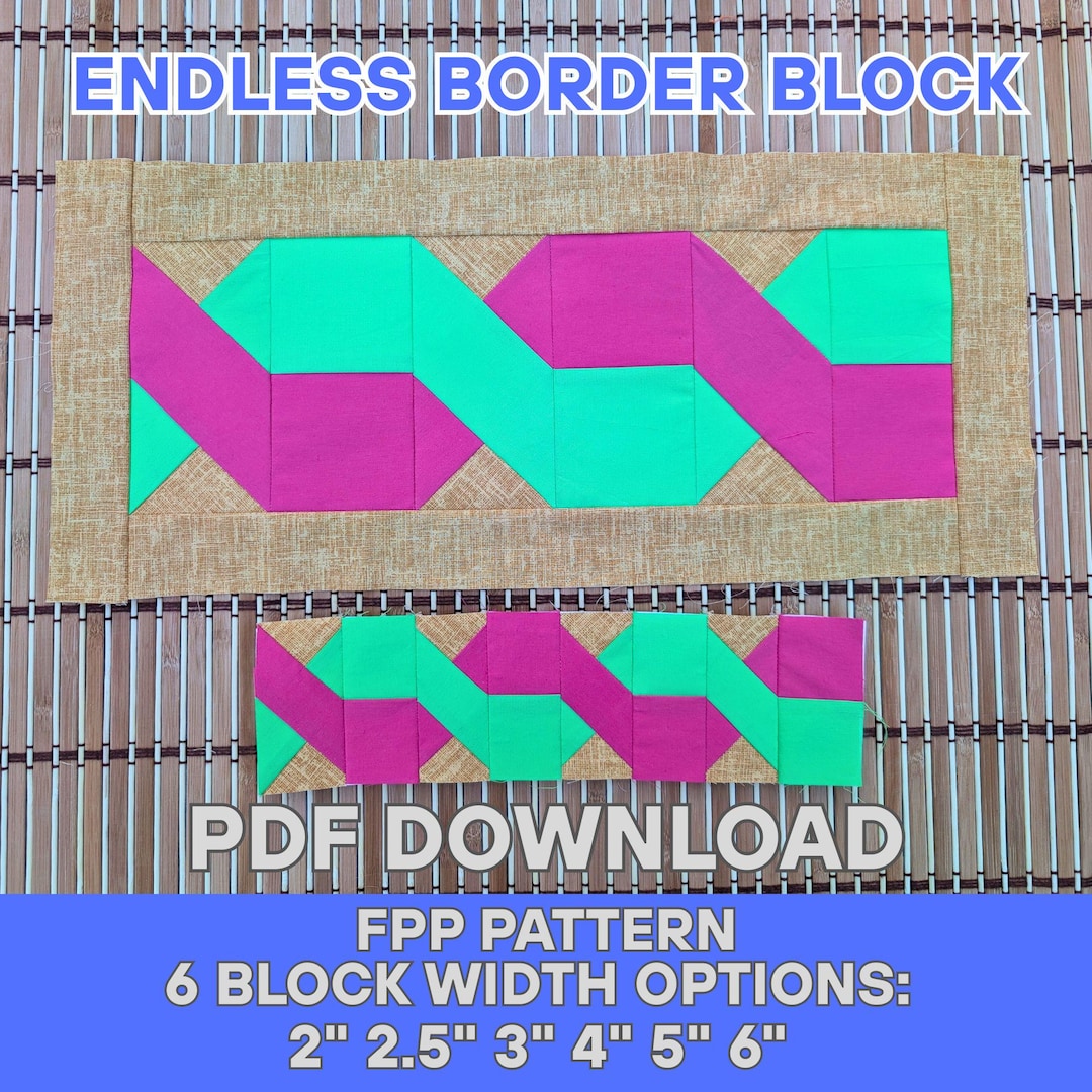 FPP Quilt Border Pattern – Woven Path, Seamless Design (PDF), 6 Sizes ...