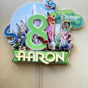 Zootopia Cake Topper | Personalized Birthday Party Decor Zooparty - Etsy