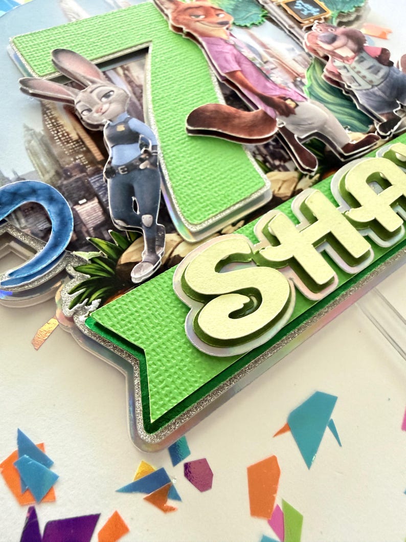 Zootopia Inspired Cake Topper | Personalized Number & Name | 7 Inch ...