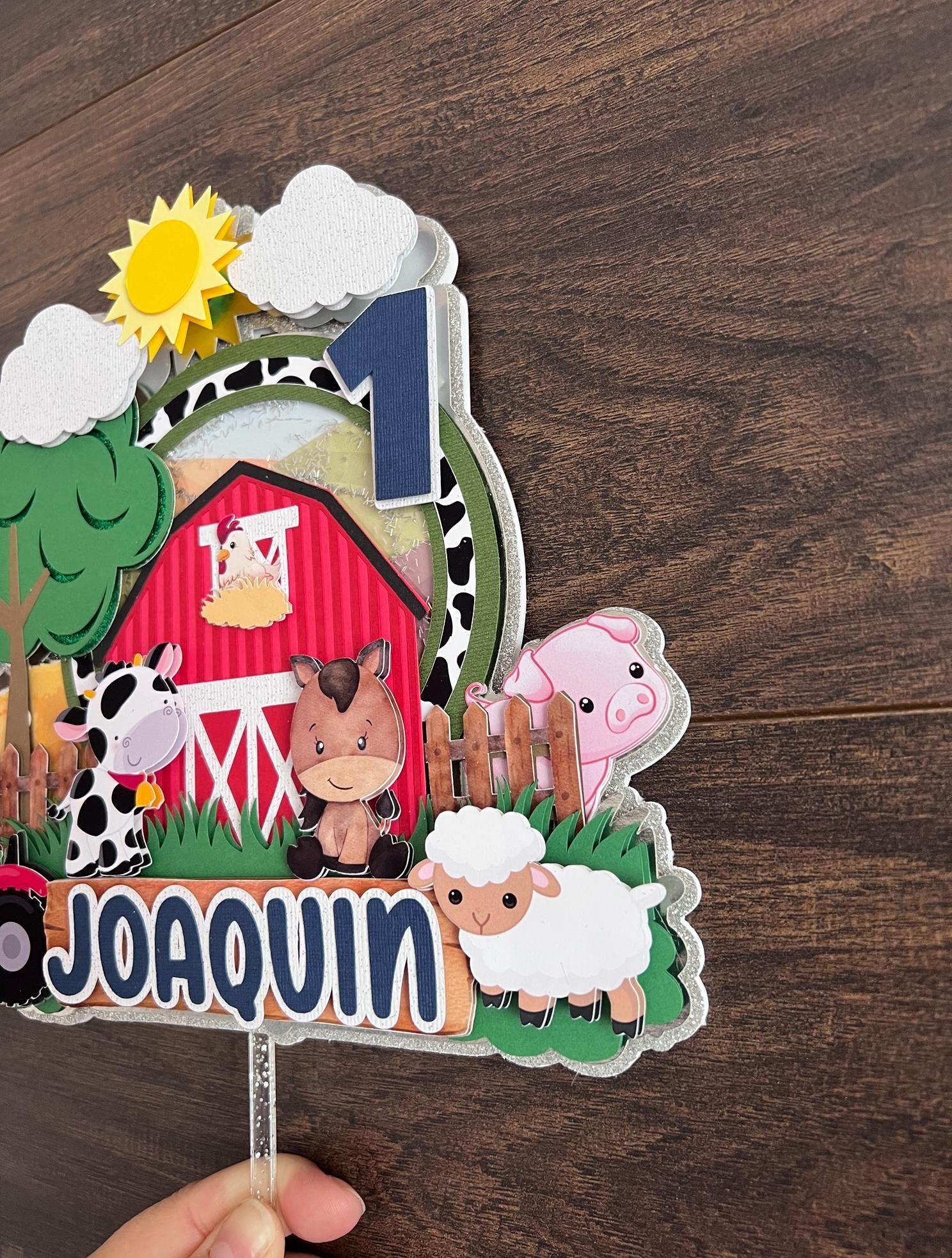 Personalized Farm Animal Cake Topper: Barnyard Birthday Decoration - Etsy