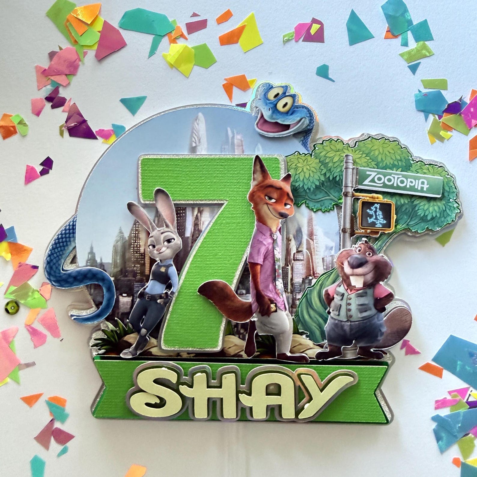 Zootopia Cake Topper | Personalized Birthday Party Decor Zooparty - Etsy