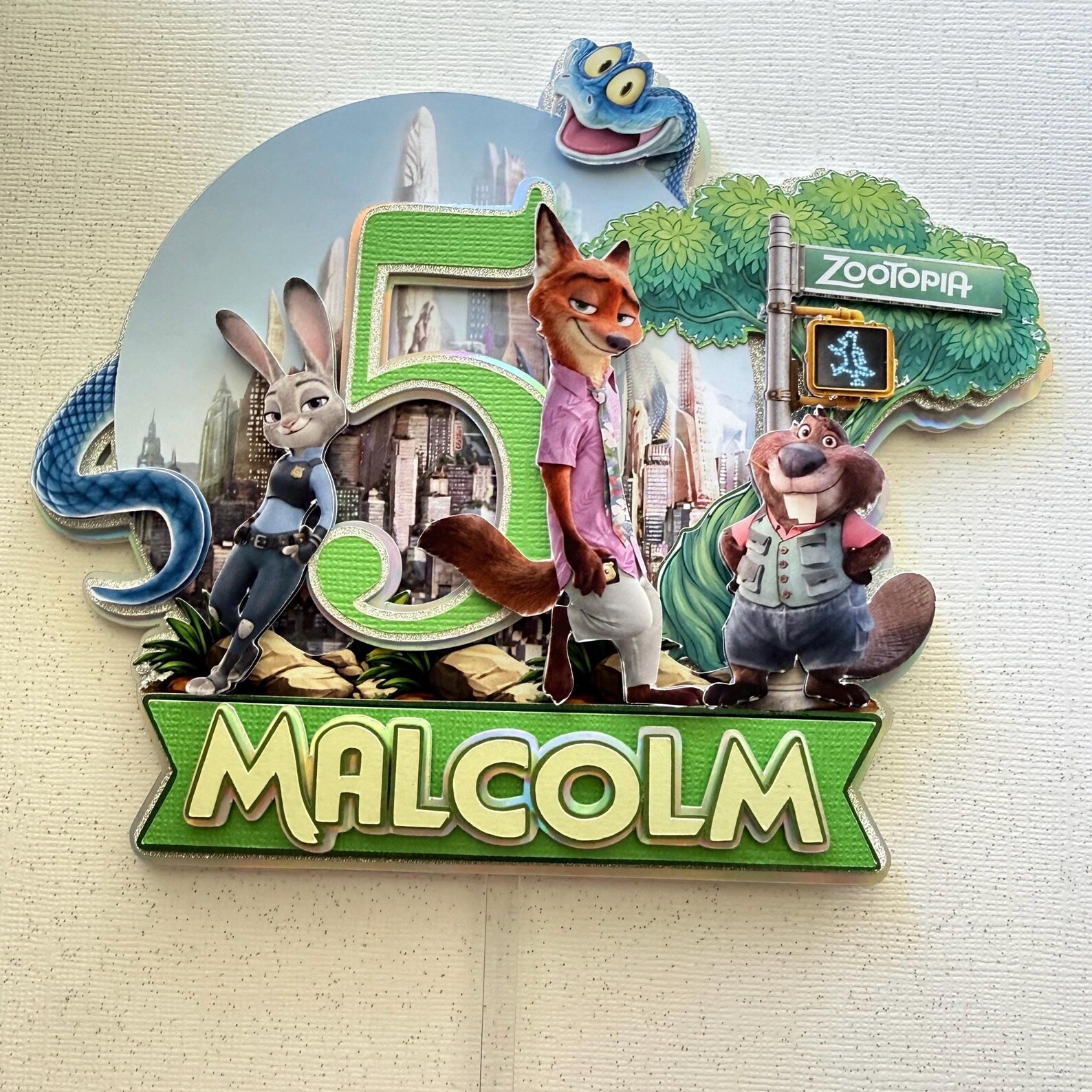 Zootopia Cake Topper | Personalized Birthday Party Decor Zooparty - Etsy