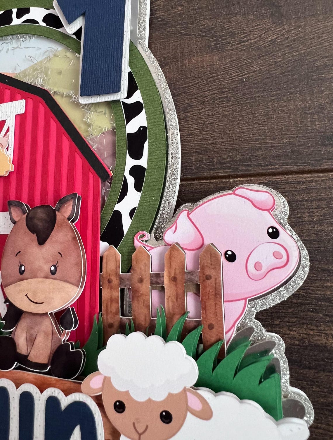 Personalized Farm Animal Cake Topper: Barnyard Birthday Decoration - Etsy