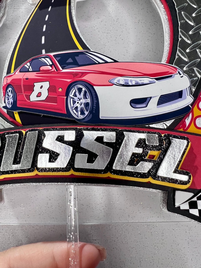 Personalized Racing Cake Topper - Etsy