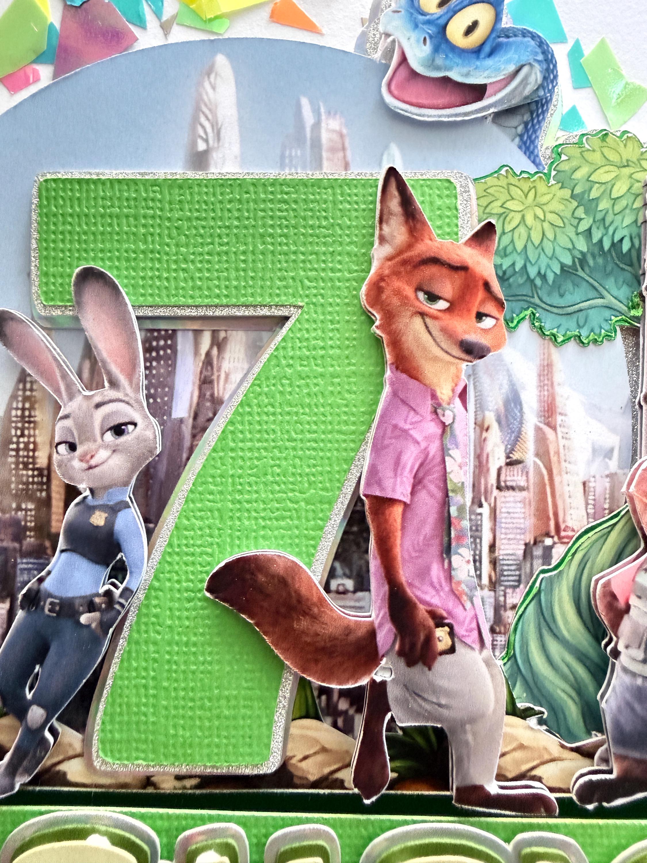 Zootopia Cake Topper | Personalized Birthday Party Decor Zooparty - Etsy