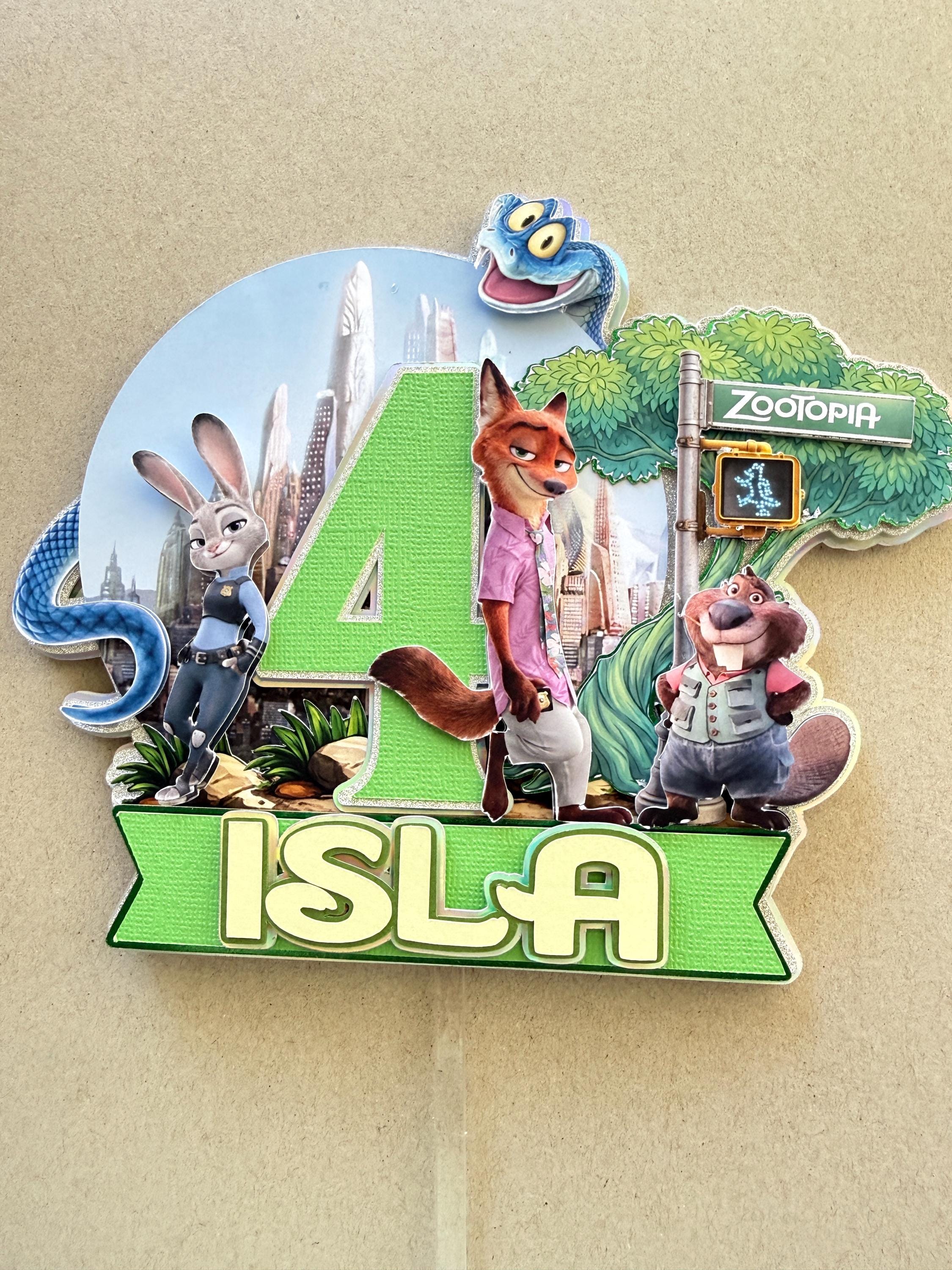 Zootopia Cake Topper | Personalized Birthday Party Decor Zooparty - Etsy
