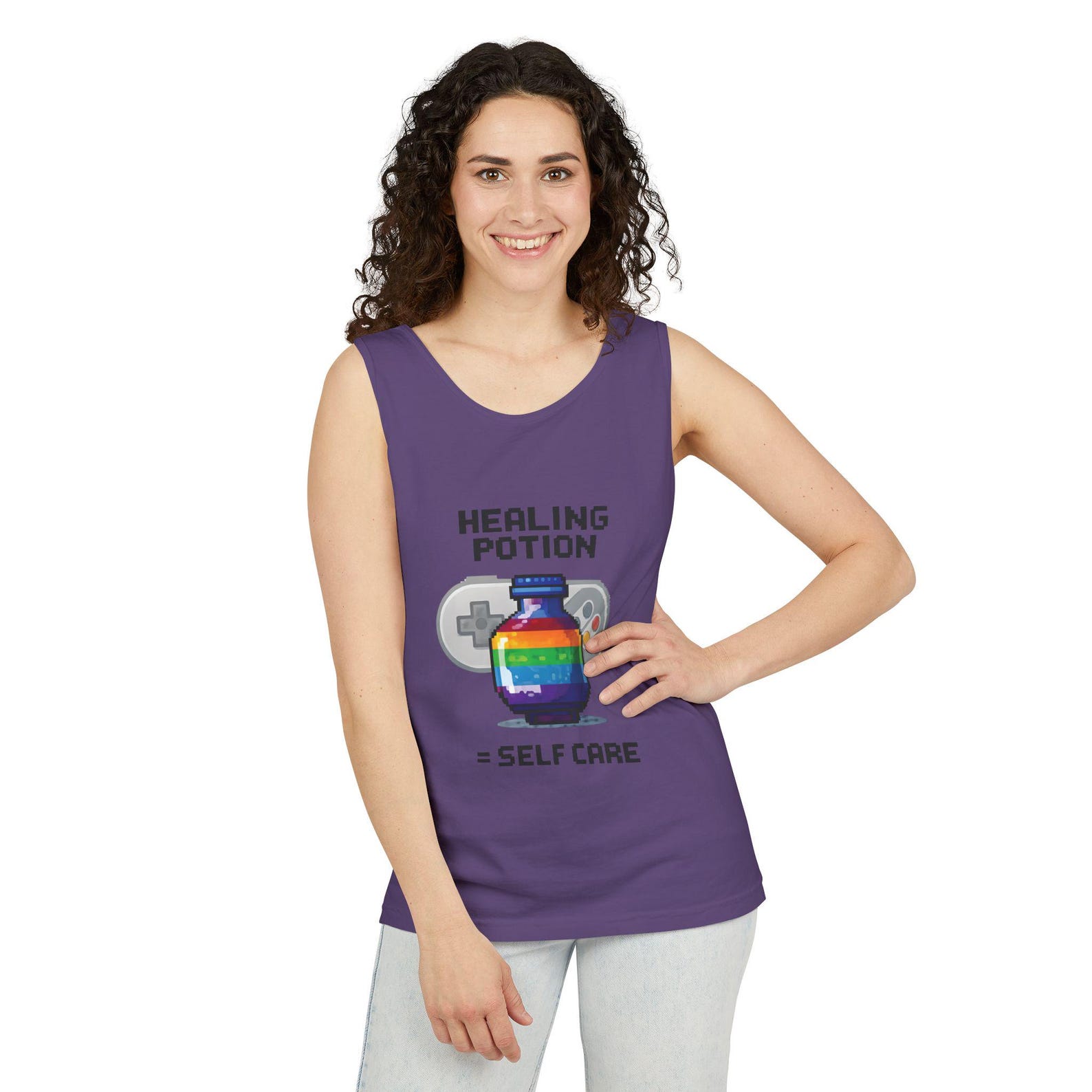 Retro Gaming Tank Top, LGBTQ+ Pride Rainbow Design, Unisex Shirt ...