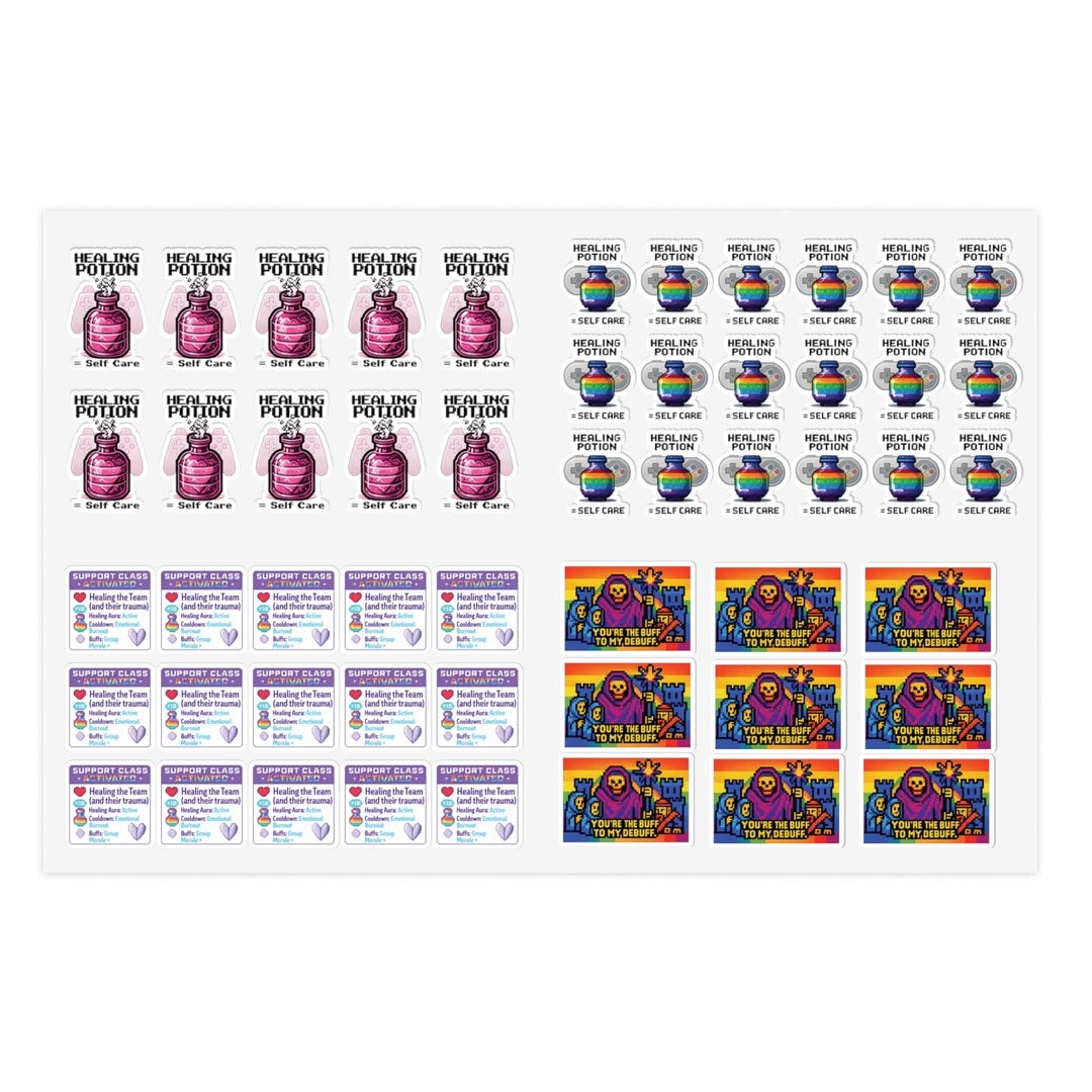 Retro Video Game Arcade Sticker Sheets for Girl Gamers, LGBTQ Friendly ...