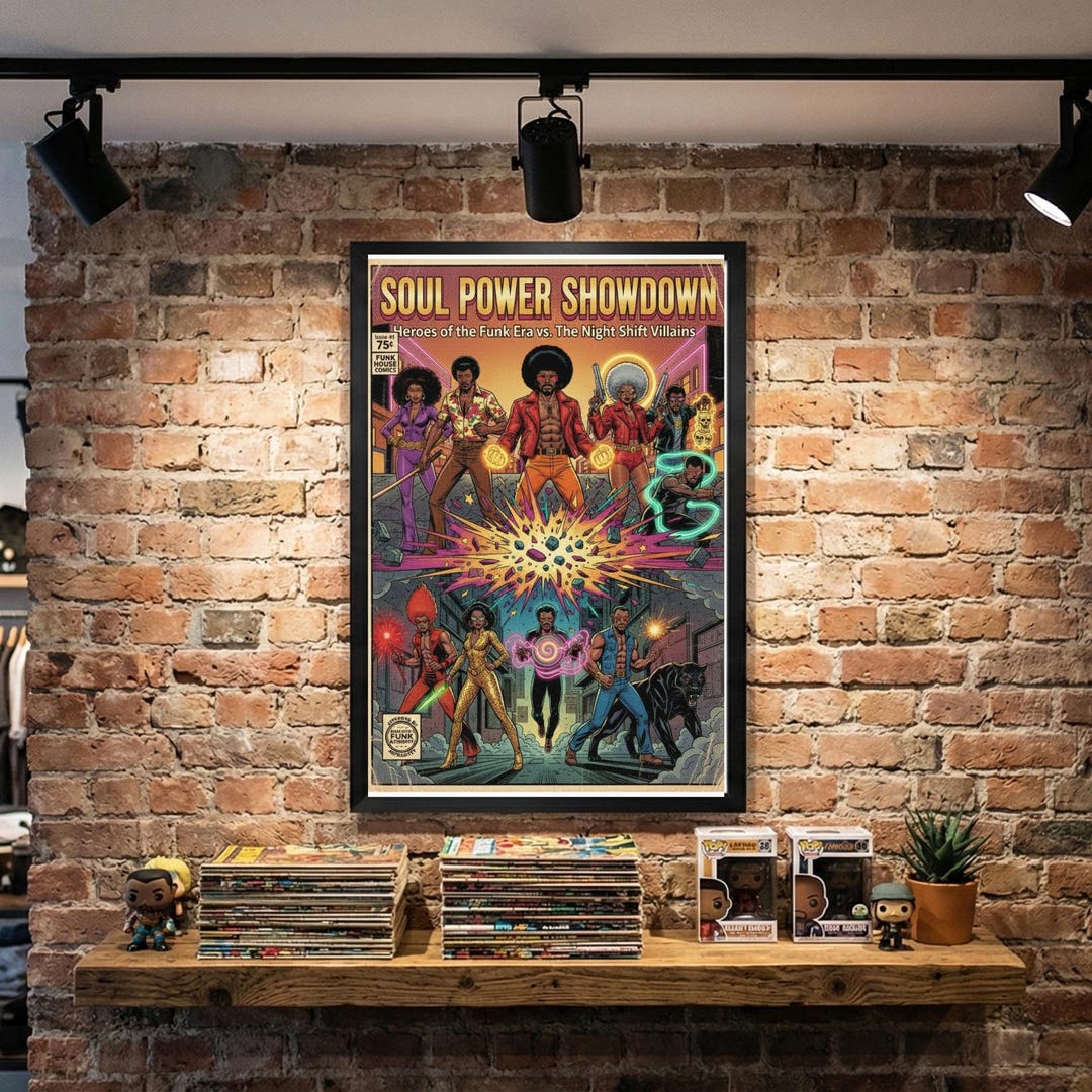 70s Blaxploitation Comic Poster | Retro Funk Superhero Art (digital ...