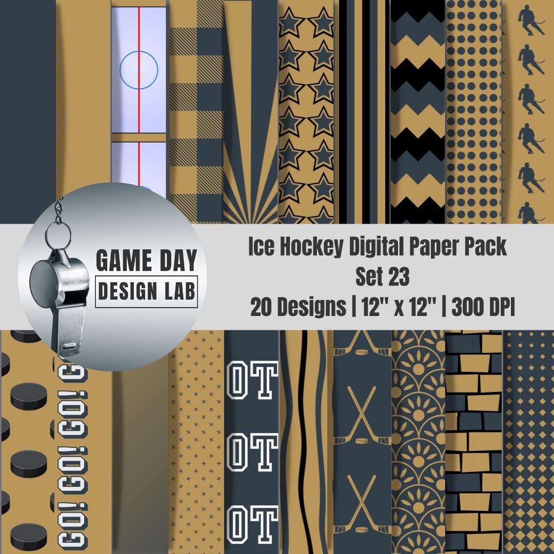 Ice Hockey Team Colors Digital Papers – 12x12" PNG Backgrounds for ...