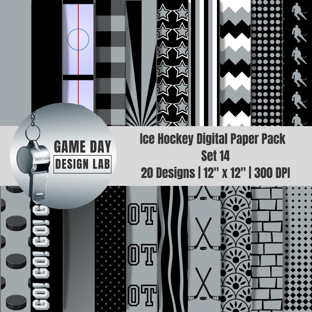 Ice Hockey Team Colors Digital Papers – 12x12" PNG Backgrounds for ...